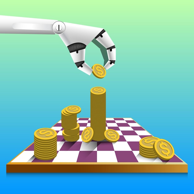 Robotic Arm Collecting Coins on Checkered Board | Jiffy Designs