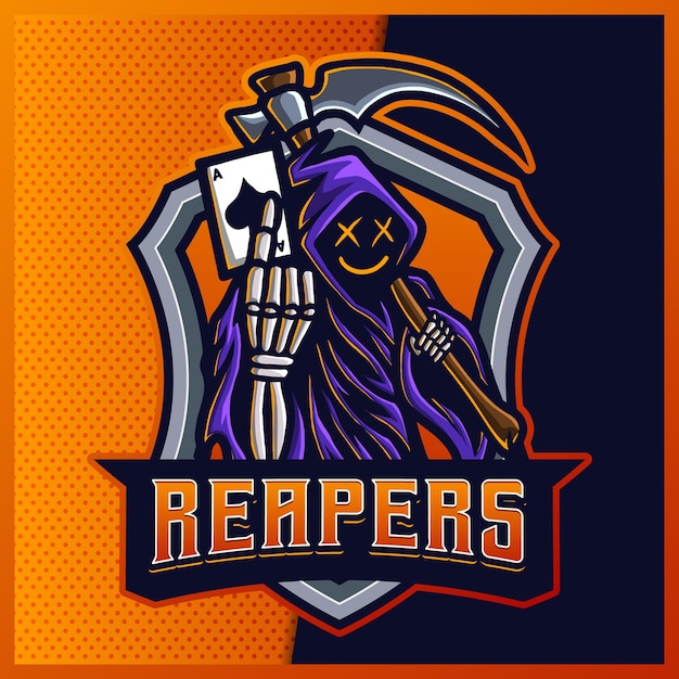 Menacing Reaper Mascot Logo with Vibrant Colors | Jiffy Designs
