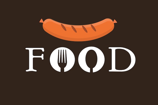 Savory Sausage and Simple Food Icon on Dark Background | Jiffy Designs