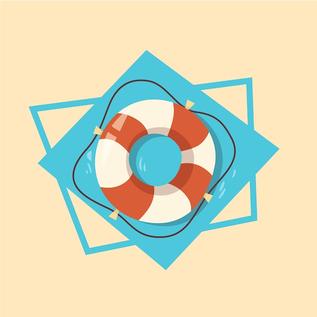 Vibrant Lifesaver Emblem on Geometric Backdrop | Jiffy Designs
