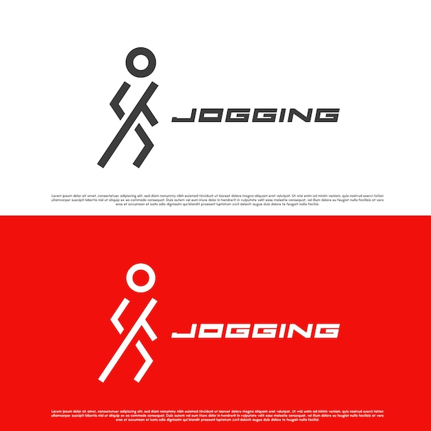 Minimalist Jogging Symbols in Contrasting Red and Black | Jiffy Designs