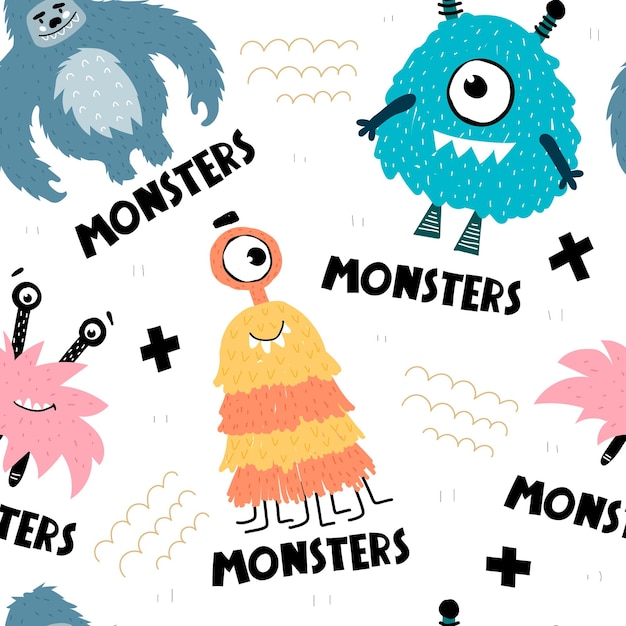 Vibrant Assortment of Whimsical Monsters in Playful Patterns | Jiffy ...