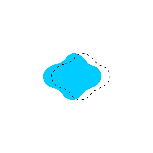 Vibrant Blue Organic Shape with Dotted Outline | Jiffy Designs