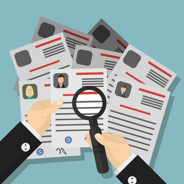 Detailed Job Application Documents with Magnifying Glass | Jiffy Designs