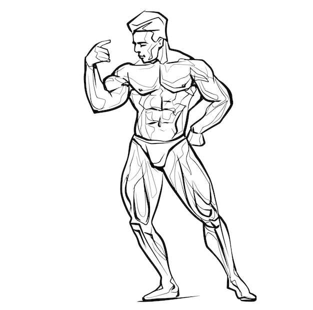 Powerful Muscular Figure Flexing in Dynamic Pose | Jiffy Designs