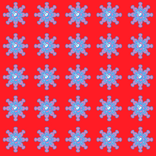 Vibrant Snowflake Pattern on Crimson Red Background | Jiffy Designs