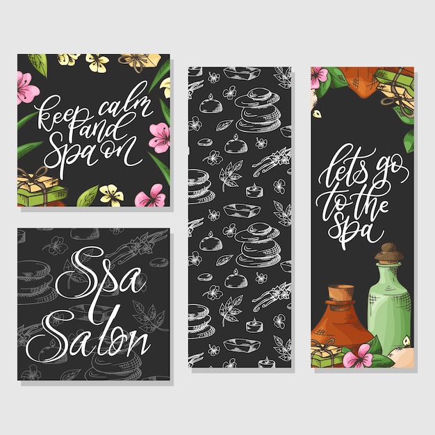 Vibrant Spa Salon Chalkboard Designs with Floral Accents | Jiffy Designs