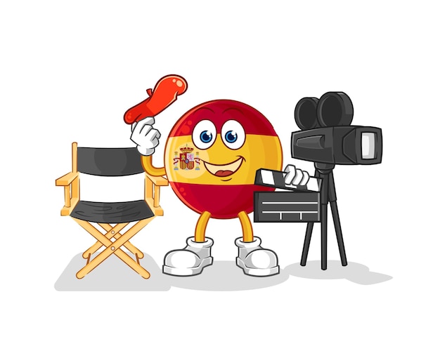 Cheerful Film Director Character with Clapperboard and Camera | Jiffy ...