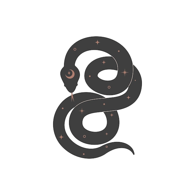 Celestial Serpent: Cosmic Spiral Dance of Stars and Moons | Jiffy Designs