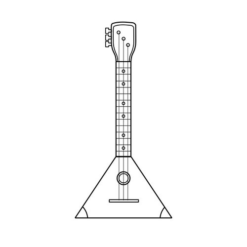 Balalaika Musical Instrument In Black And White. Triangular Music ...