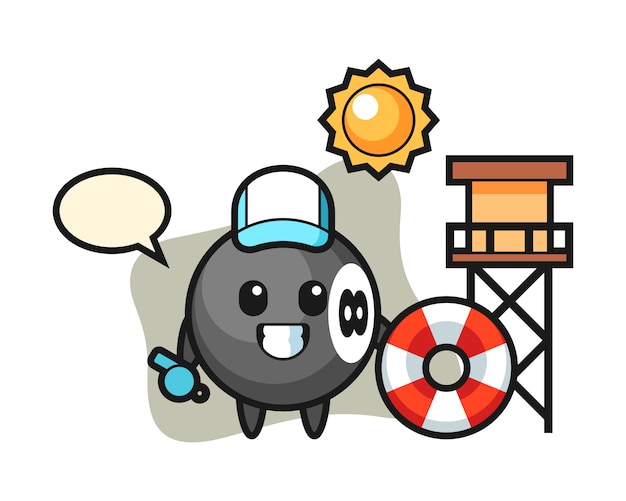 Cheerful Beach Pebble Character with Lifesaver and Sun | Jiffy Designs