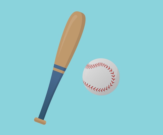 Iconic Baseball Bat and Ball on Aqua Background | Jiffy Designs