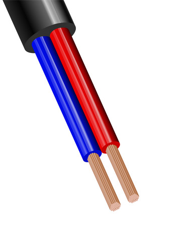 Flexible Two-Wire Electrical Copper Cable Isolated On White Background ...