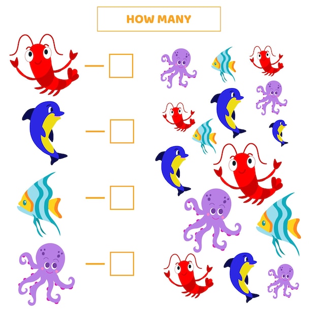 Vibrant Marine Life Collection: Counting Colorful Creatures | Jiffy Designs