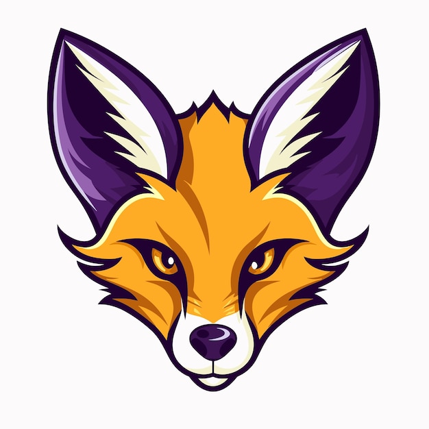Majestic Fox Emblem with Vibrant Violet Accents | Jiffy Designs
