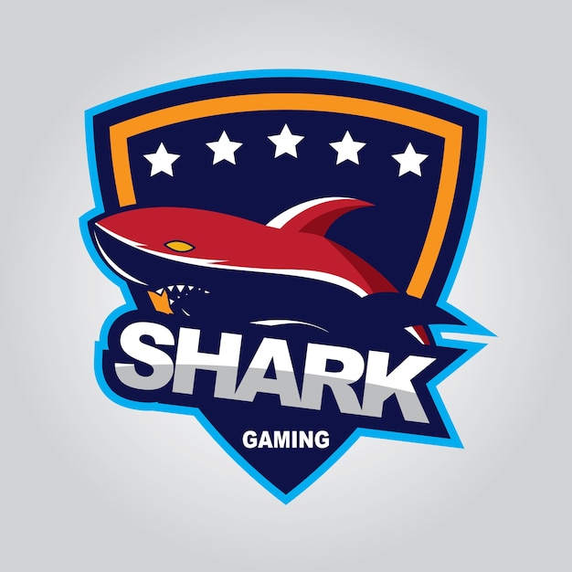 Vibrant Shark Gaming Logo with Patriotic Flair | Jiffy Designs