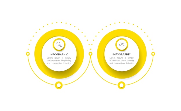 Vibrant Yellow Infographic Badges with Circular Designs | Jiffy Designs