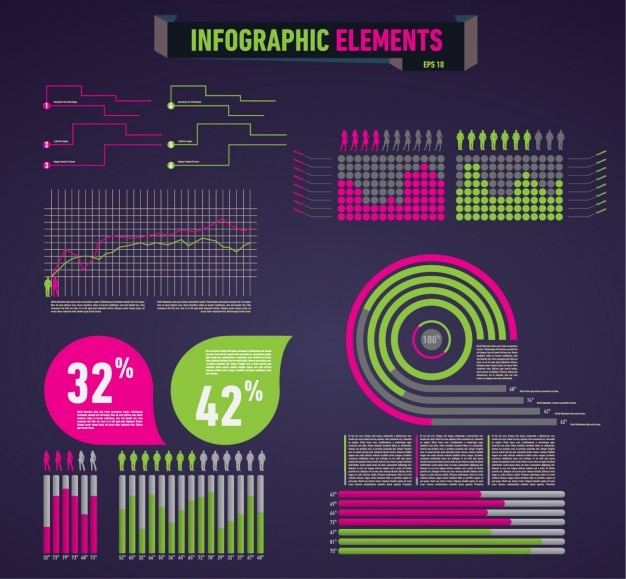 Vibrant Infographic Elements: Data Visualizations and Graphic ...