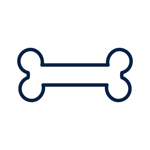 Minimalist Dog Bone Icon in Navy Blue | Jiffy Designs