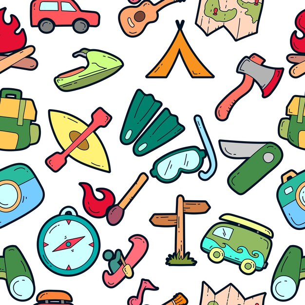 Vibrant Assortment of Adventure and Camping Clipart Elements | Jiffy ...