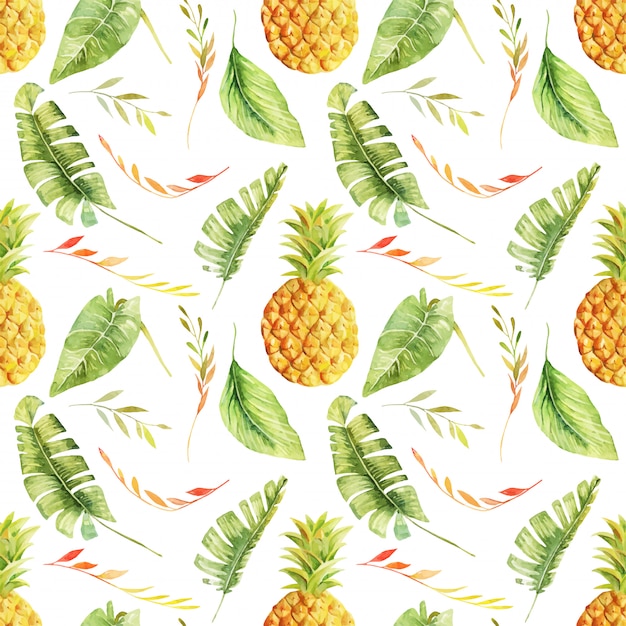 Vibrant Tropical Pineapple and Leaves Pattern | Jiffy Designs