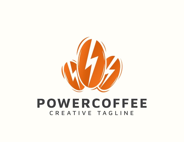 Energizing Power Coffee Logo with Bold Lightning Bolts | Jiffy Designs