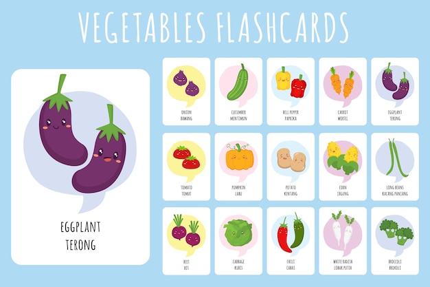 Vibrant Vegetable Flashcards: A Colorful Learning Tool | Jiffy Designs