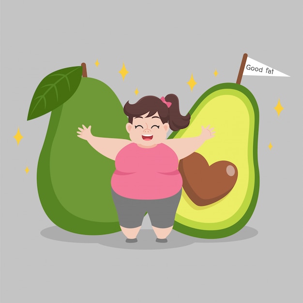 Joyful Girl Embracing Giant Avocado with Leaf and Heart | Jiffy Designs
