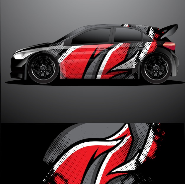 Sleek and Powerful Racing Hatchback with Bold Graphics | Jiffy Designs