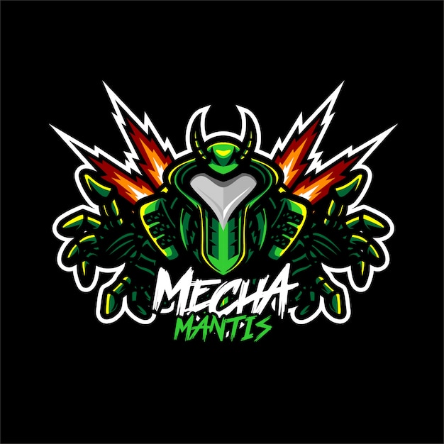 Explosive Mecha Warrior Emblem with Fiery Bursts | Jiffy Designs