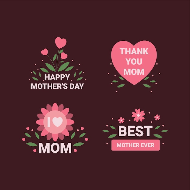 Vibrant Mother's Day Emblem Collection with Floral Motifs | Jiffy Designs