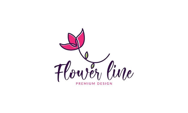 Elegant Floral Logo with Cursive Typography and Minimalist Design ...