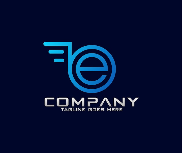 Sleek and Stylized 'e' Logo with Swoosh Accents | Jiffy Designs