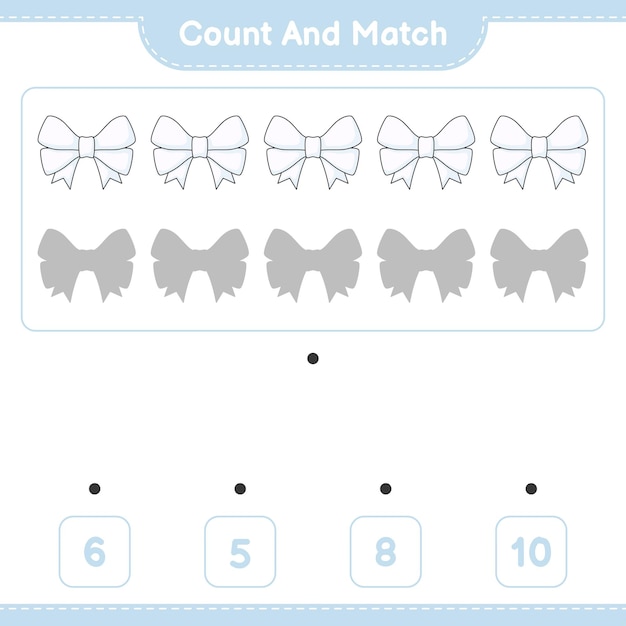 Counting and Matching Bow Tie Silhouettes | Jiffy Designs