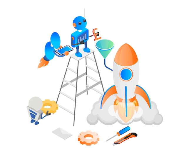 Whimsical Robotic Scientist's Lab with Rocket Launch Experiment | Jiffy ...