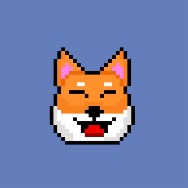 Adorable Pixel Art Shiba Inu Face | Jiffy Designs