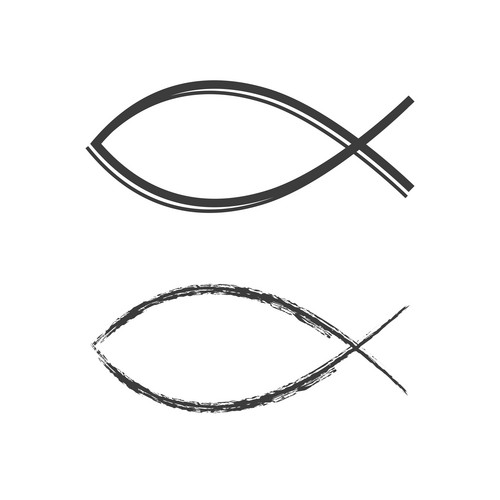 Christian Ichthys Or Ichthus Sign. Jesus Fish Symbol. The Secret Symbol ...