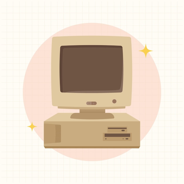 Retro Computer Monitor with Sparkling Accents | Jiffy Designs
