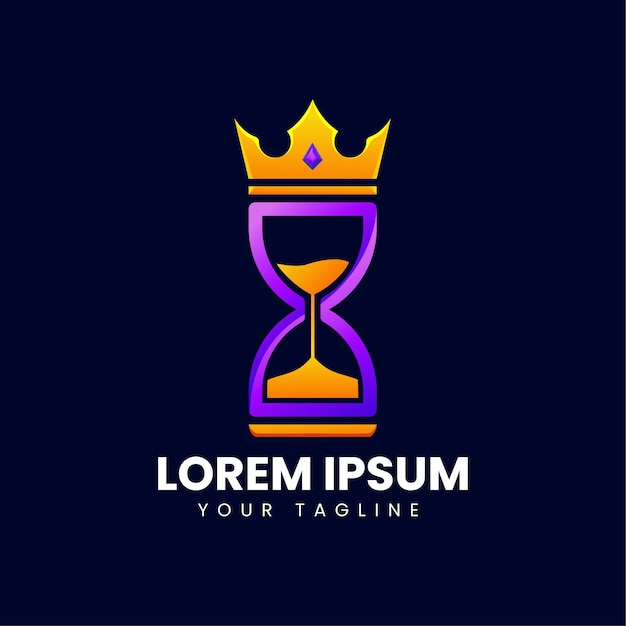 Elegant Hourglass with Regal Crown Logo Emblem | Jiffy Designs