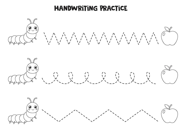 Whimsical Handwriting Practice with Caterpillars and Apples | Jiffy Designs
