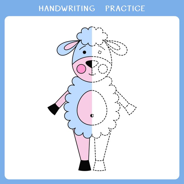 Adorable Dotted Puppy Handwriting Practice Template | Jiffy Designs