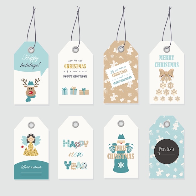Charming Holiday Gift Tags with Festive Illustrations and Calligraphy ...