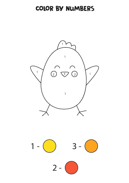 Cute Chick Color by Numbers Illustration | Jiffy Designs