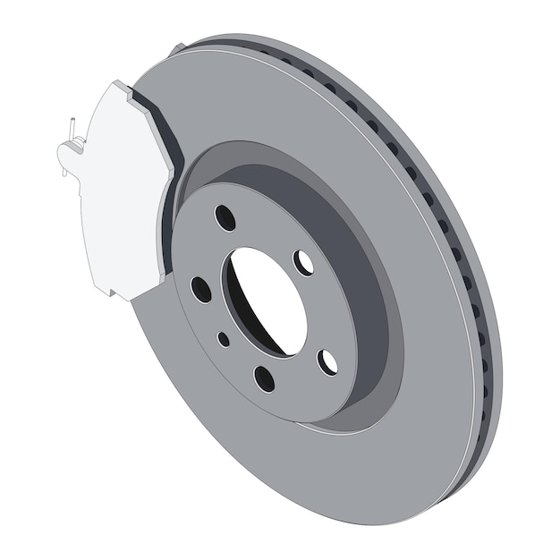 Sleek Gray Automotive Brake Disc with Ventilation Holes | Jiffy Designs