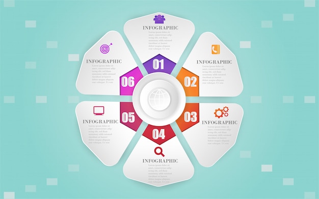 Vibrant Infographic Wheel with Numbered Sections and Icons | Jiffy Designs