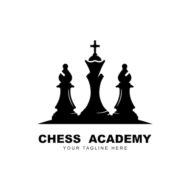 Iconic Chess Pieces Silhouette Emblem for Chess Academy | Jiffy Designs