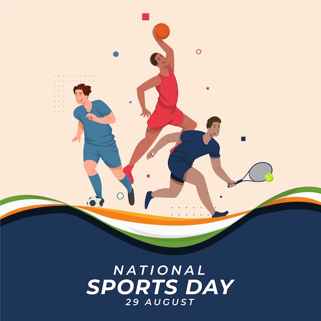 Vibrant Celebration of National Sports Day: Athletes in Action | Jiffy ...