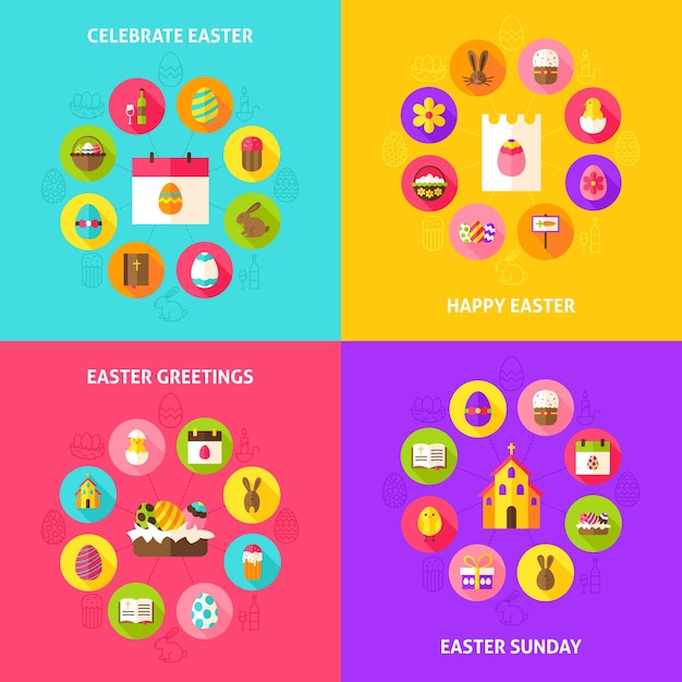 Vibrant Easter Symbols and Greetings in Colorful Compositions | Jiffy ...