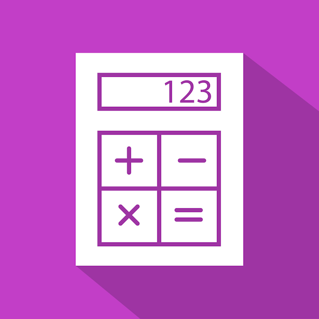 Minimalist Calculator Icon on Vibrant Purple Background | Jiffy Designs