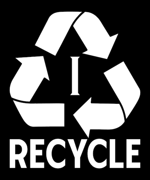 Iconic Recycling Symbol in Bold Black and White | Jiffy Designs